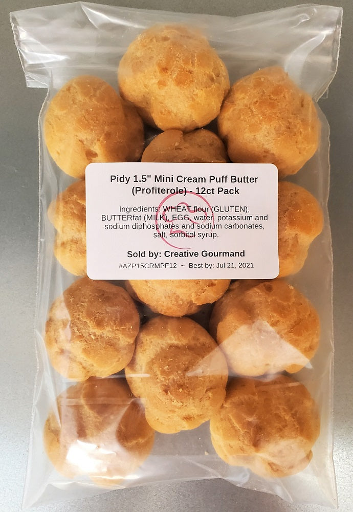 Pidy 1.5" Mini Cream Puffs Butter (Profiterole) - 12ct – Creative Gourmand