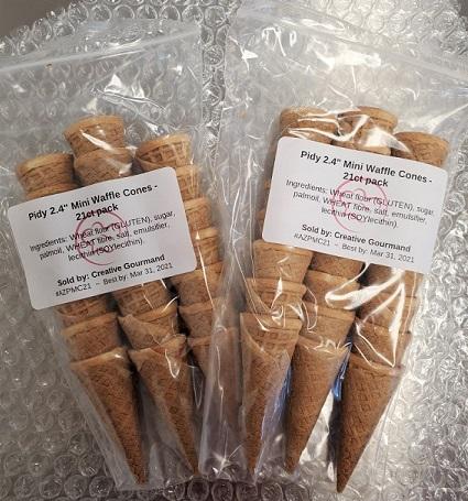 Pidy 2.4" Mini Waffle Cone - 2 Packs of 21ct – Creative Gourmand